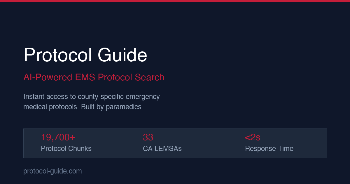 Protocol Guide | EMS Protocol AI for Paramedics and EMTs